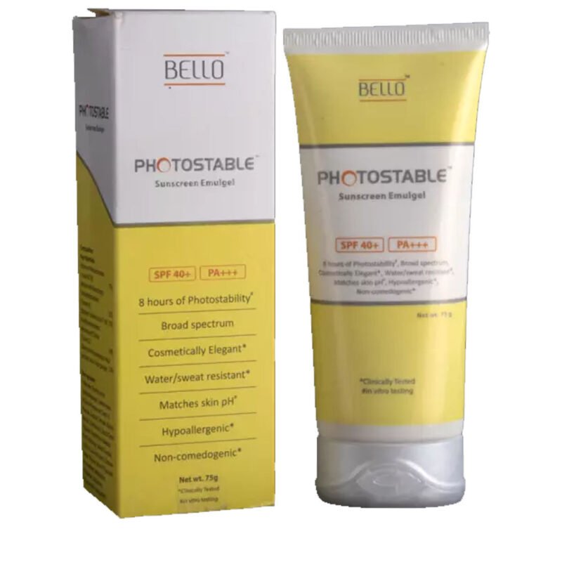 Bello Photostable Spf 40+ Sunscreen Emulgel 75g – Davai24