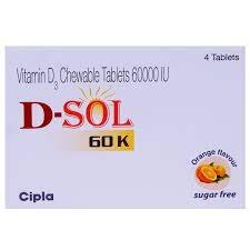 D-Sol 60K Vitamin D3 Chewable Tablet Orange – Davai24